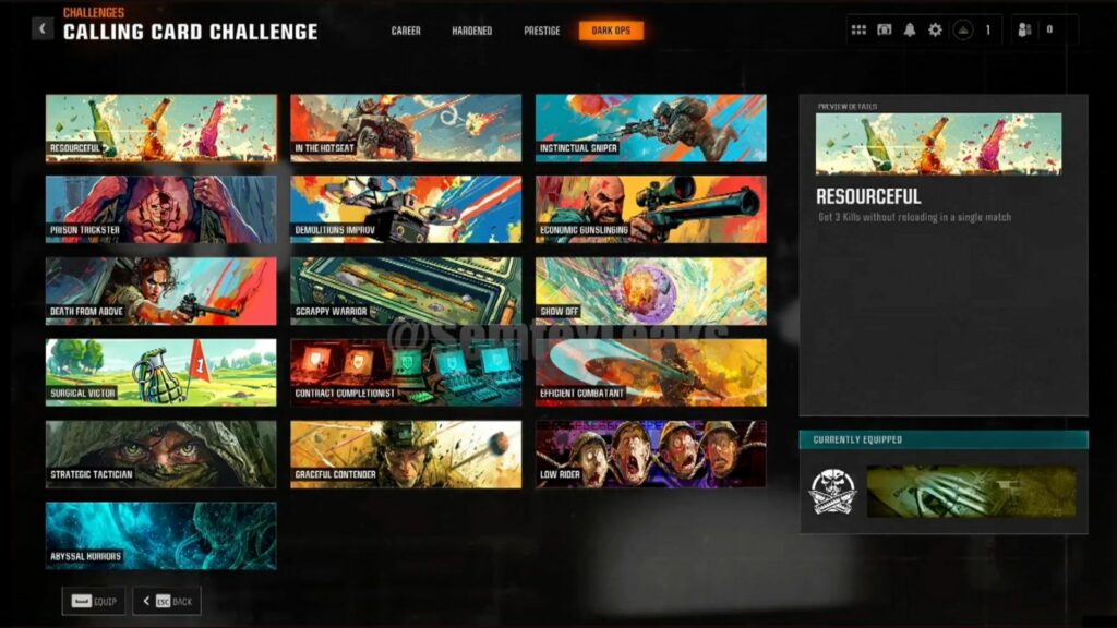 Tous les défis Warzone Dark Ops : débloquez 16 cartes de visite ...