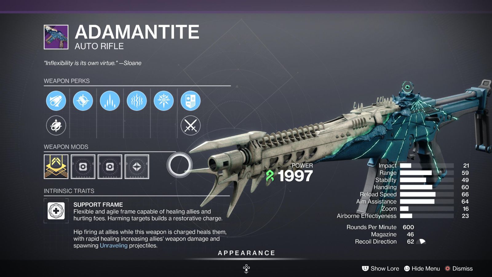 Destiny 2 Roll de dieu Adamantite - Recul automatique puissant pour PVE ...
